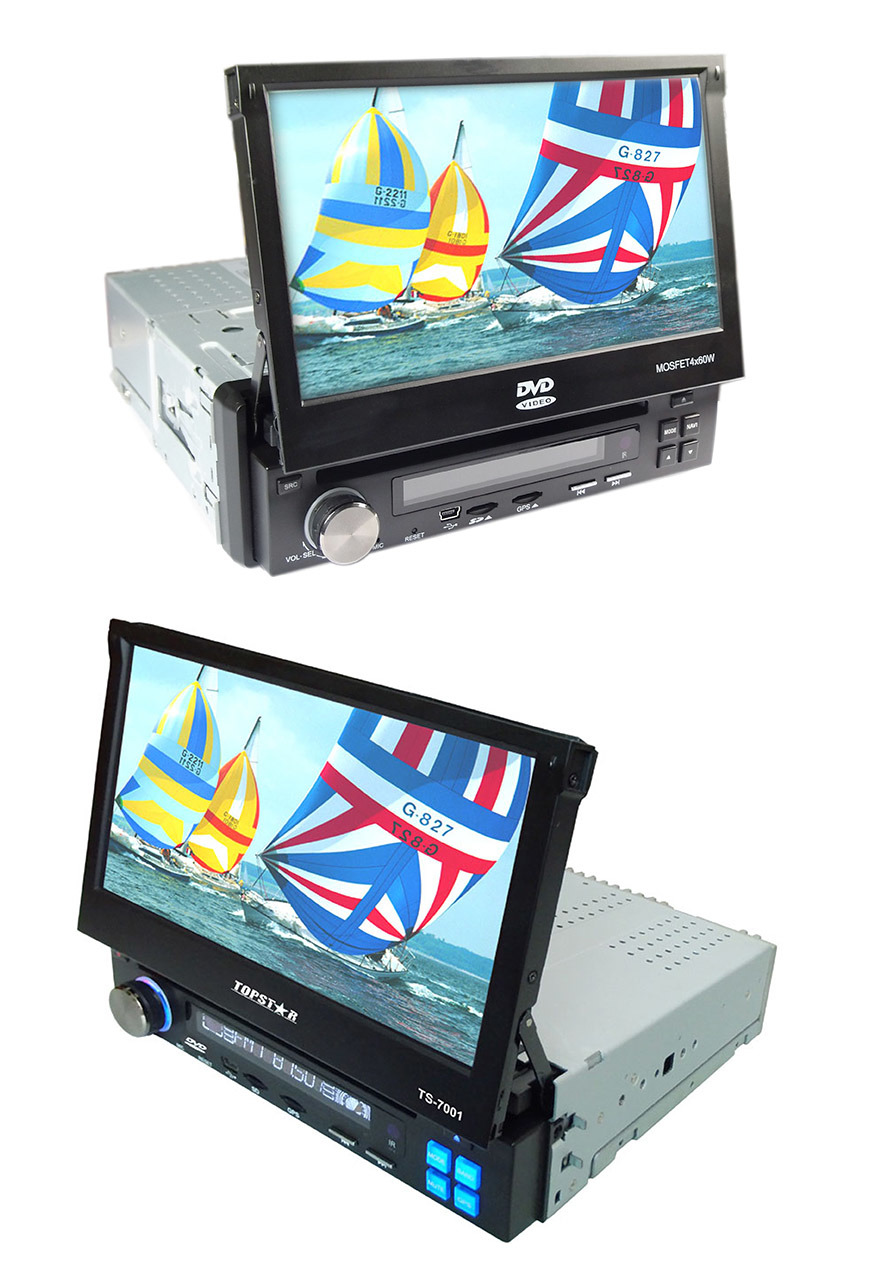 7 Inch Retractable Screen Car Media Player - Buy One Din Car MP5 Player ...